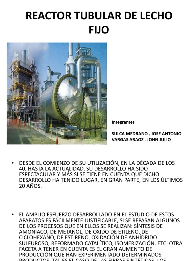 Reactor Tubular de Lecho Fijo | PDF | Catálisis | Química