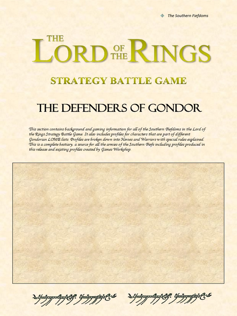 Southern Fiefdoms of Gondor Overview | PDF | Knight | Middle Earth