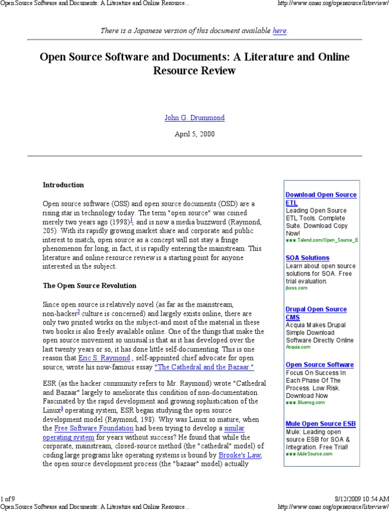 Open Source Software and Documents | PDF | Free Software | Gnu
