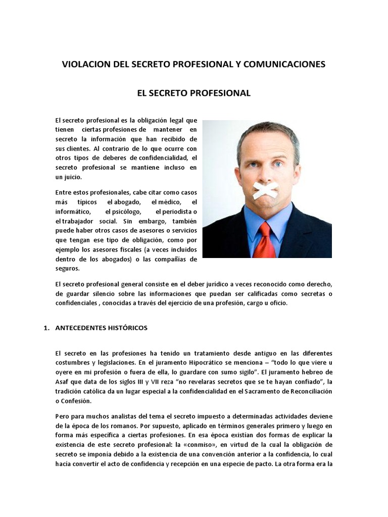 Secreto Profesional | PDF | Confidencialidad | Etica Aplicada
