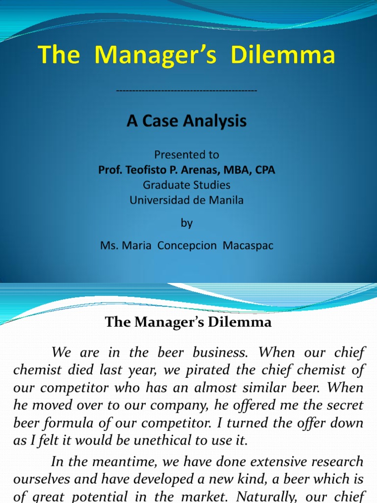 Manager's Dilemma | Employment | Cognition