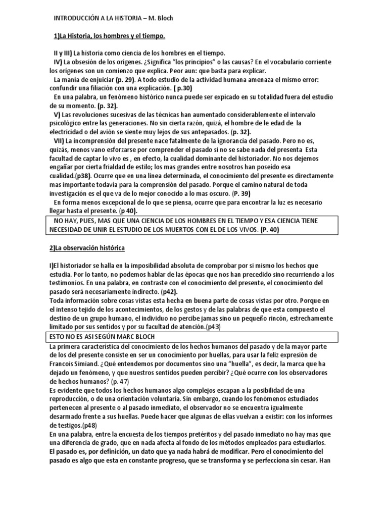 MARK BLOCH - Introduccion A La Historia | PDF | Conocimiento | Science