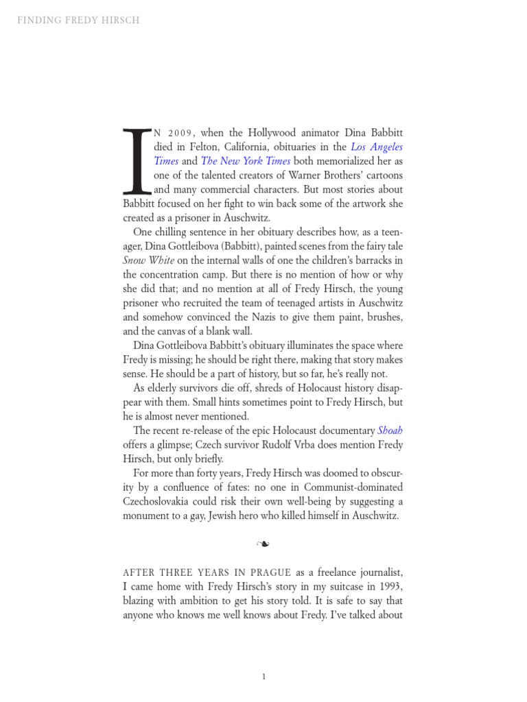 Rediscovering Fredy Hirsch's Legacy | PDF | Auschwitz Concentration ...