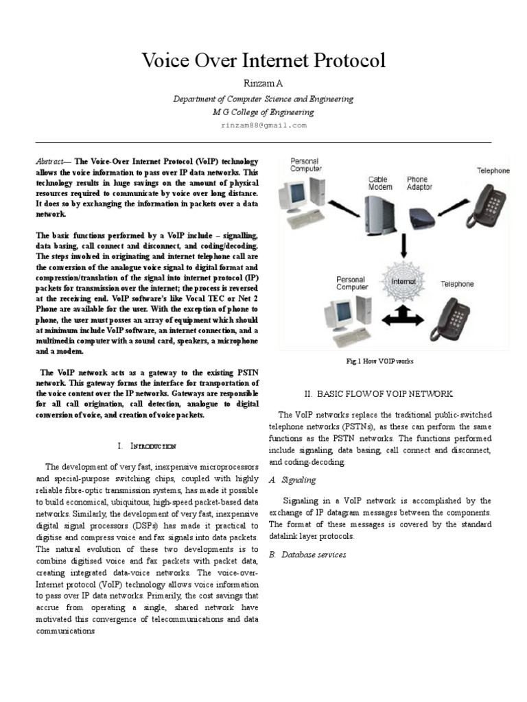 Voice Over Internet Protocol | PDF | Voice Over Ip | Computer Network