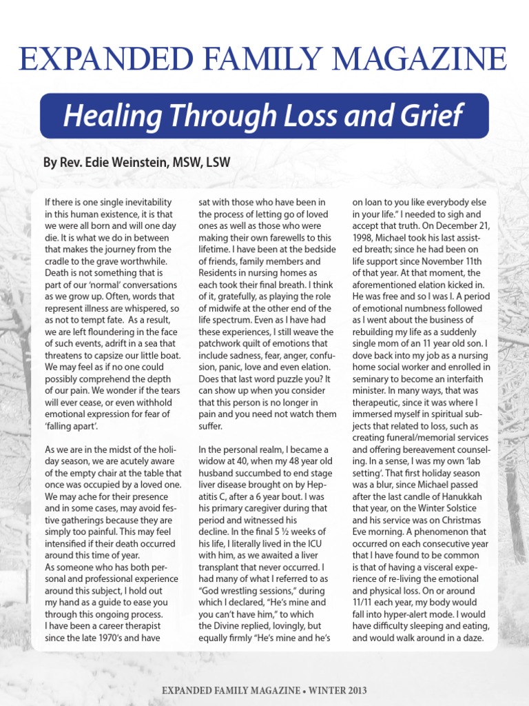 Healing Through Loss and Grief | PDF | Grief | Psychological Concepts