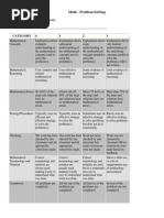 Rubric For Math Problem Solving | PDF | Mathematics | Reason