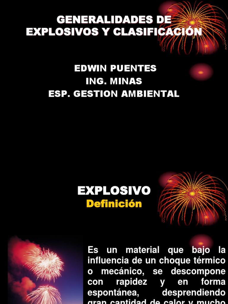 Explosivos y Clasificacion | PDF | Material explosivo | Explosión