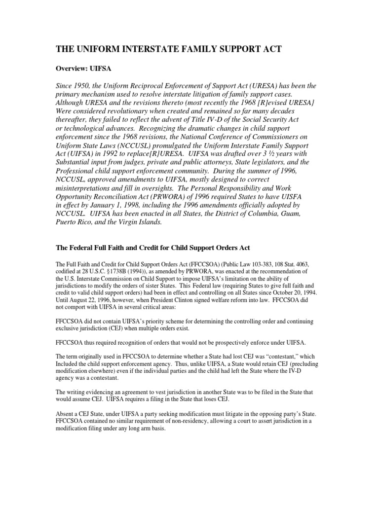 UIFSA Overview | PDF | Withholding Tax | U.S. State