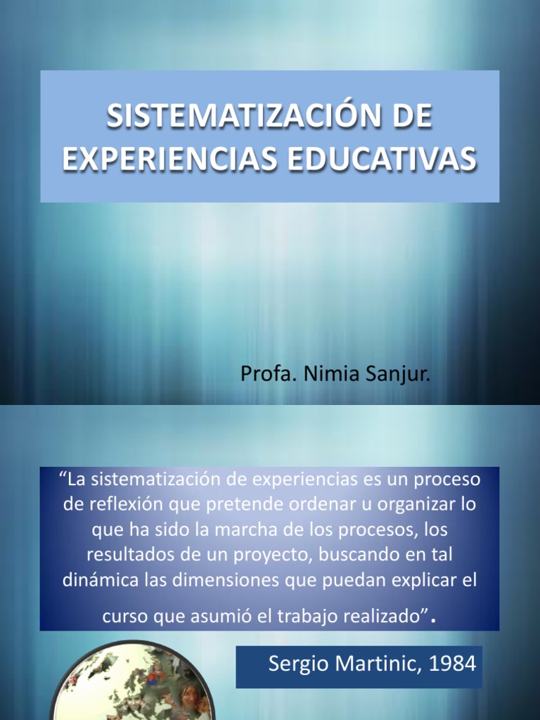 Sistematizacion de Experiencias | PDF | Conocimiento | Teoría