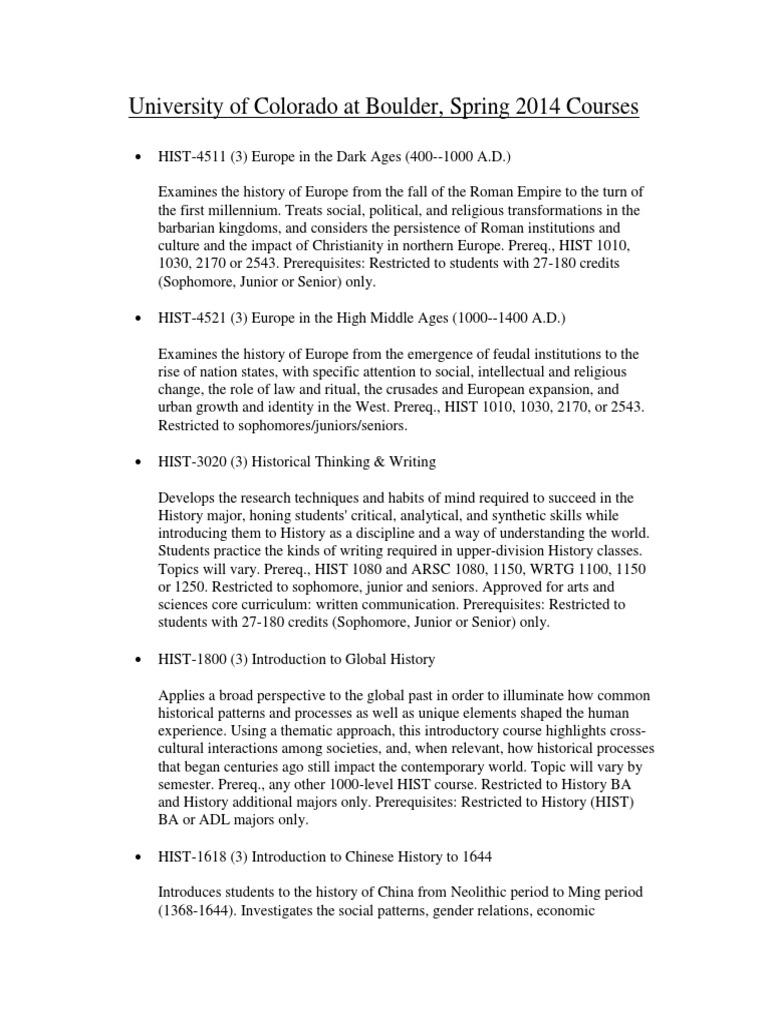 Boulder Spring 2014 Courses | PDF | South Asia | Curriculum