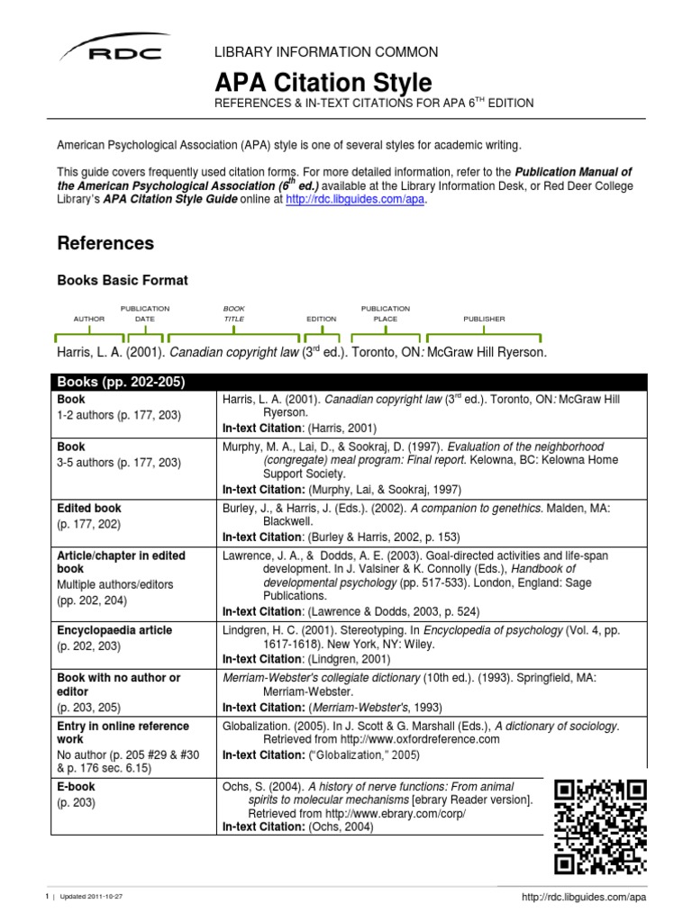 APA Full Citation Guide (Red Deer) | PDF | Digital Object Identifier ...