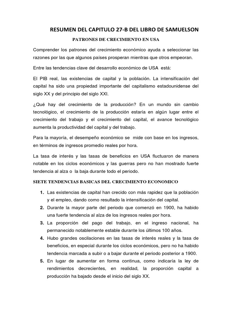 Capitulo 27-b Samuelson | PDF | Crecimiento económico | Ciclo comercial