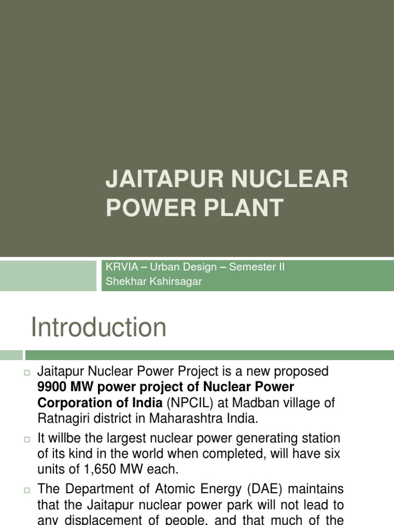 Jaitapur Nuclear Power Plant Overview | PDF | Nuclear Power | Radiation
