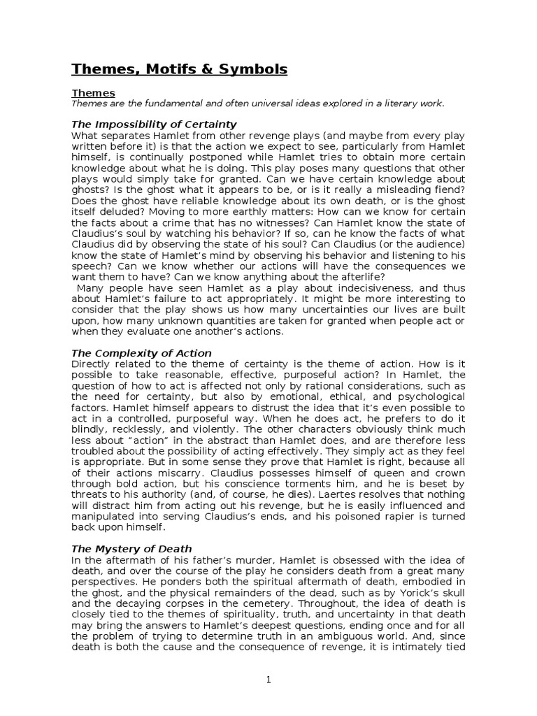 Themes, Motif&Symbols | PDF | Hamlet | Ghosts