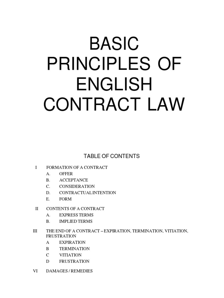 English Contract Law | PDF | Offer And Acceptance | Misrepresentation