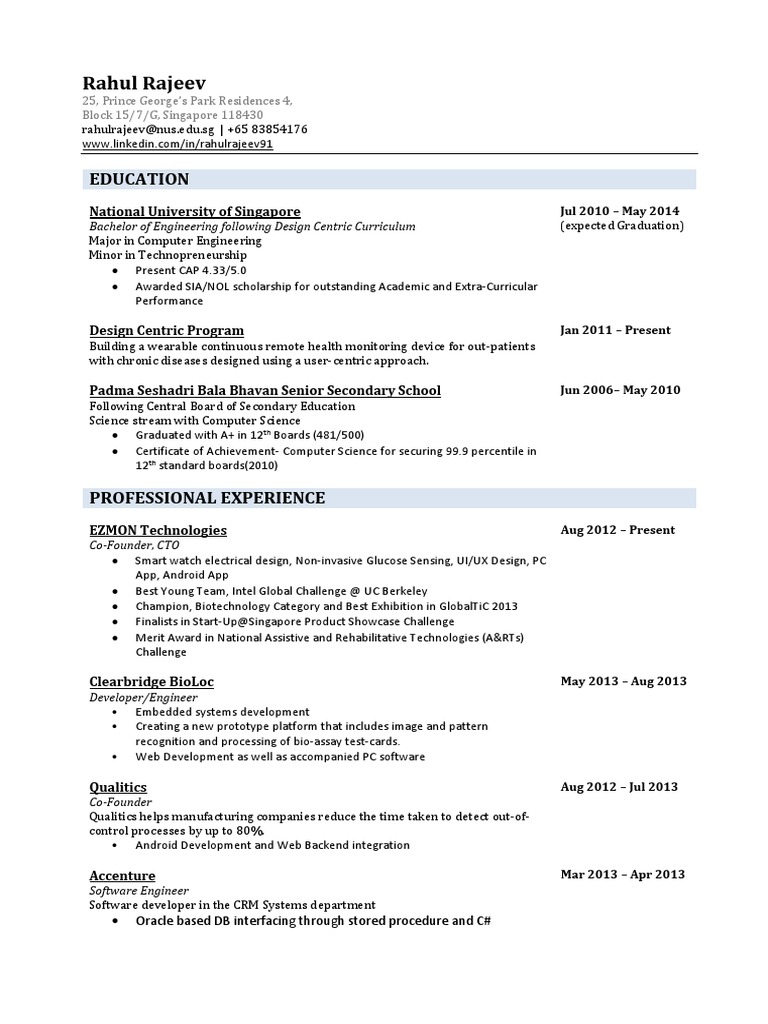 Rahul Rajeev - Resume | PDF | Android (Operating System) | Science And ...