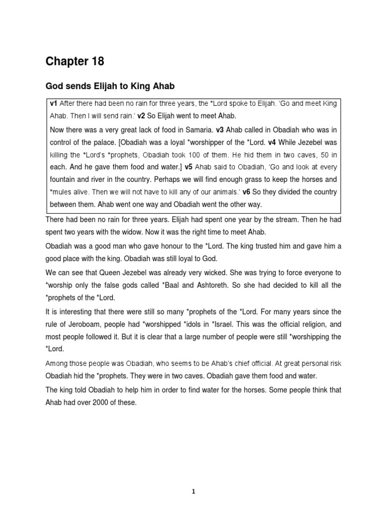 1 Kings Chapter 18 | PDF | Elijah | Hebrew Bible