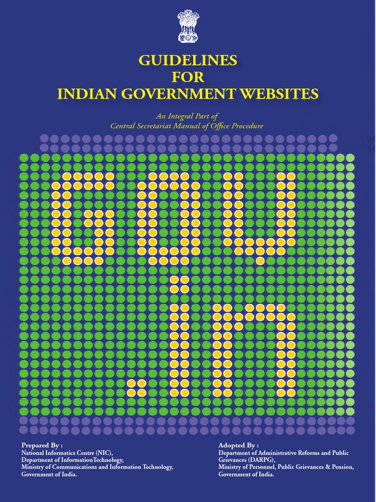 Guidelines-For Indian Government Websites | PDF | Http Cookie | Hyperlink