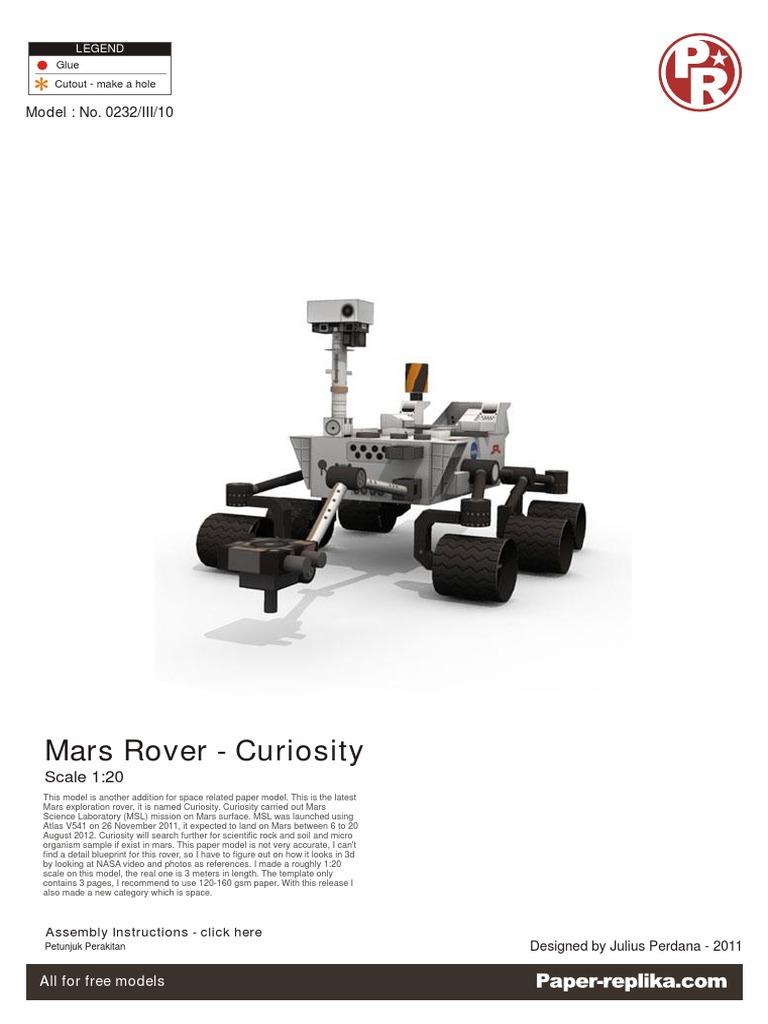 Mars Rover Curiosity Paper Model DESPIECE | PDF