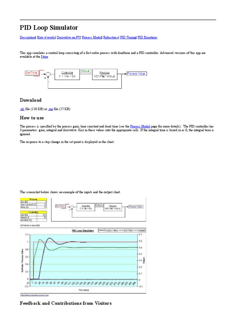 PID Loop Simulator: Download | Download Free PDF | Science Technology ...