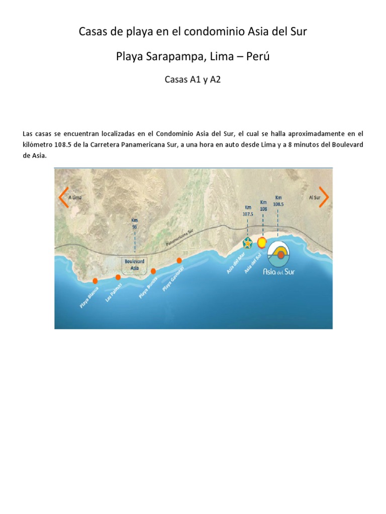Casas de Playa en Asia Del Sur. Lima-Peru | PDF | Alquiler | Lima