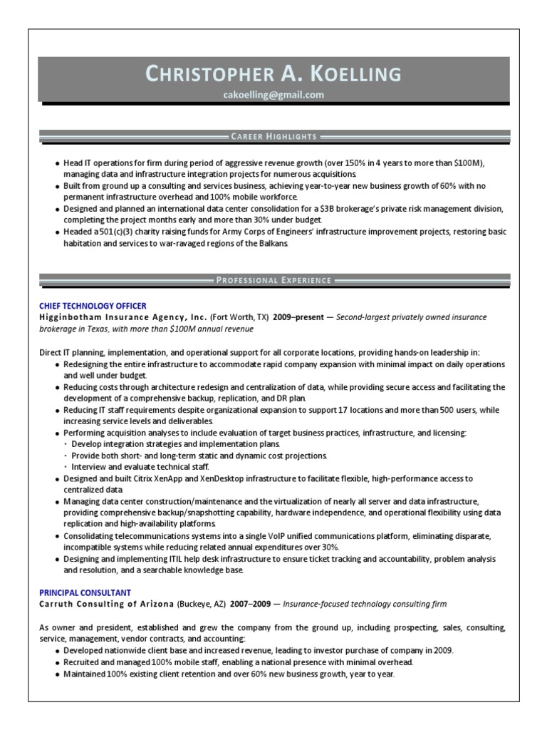 IT Director Manager Infrastructure in Dallas FT Worth TX Resume ...