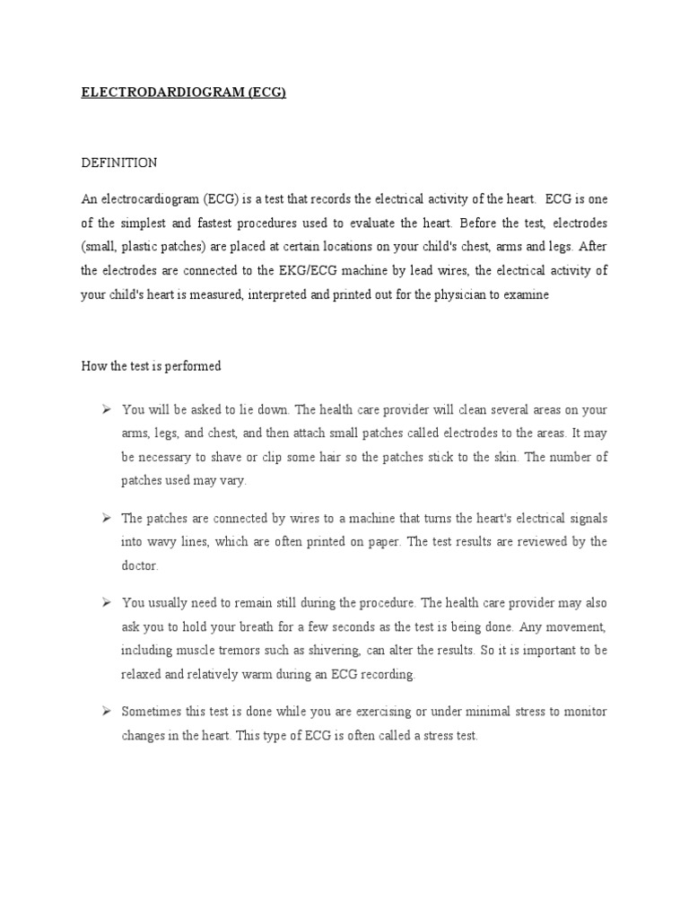 An Analysis of Electrocardiogram (ECG) Testing: Procedures, Uses, and ...