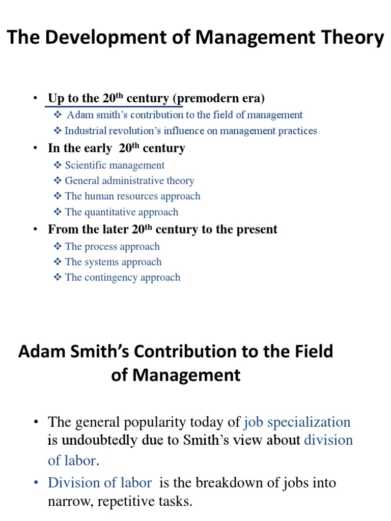 Evolution of Management Theories | PDF | System | Division Of Labour