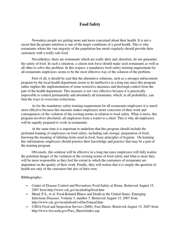 Food Safety Training | PDF | Food Safety | Restaurants