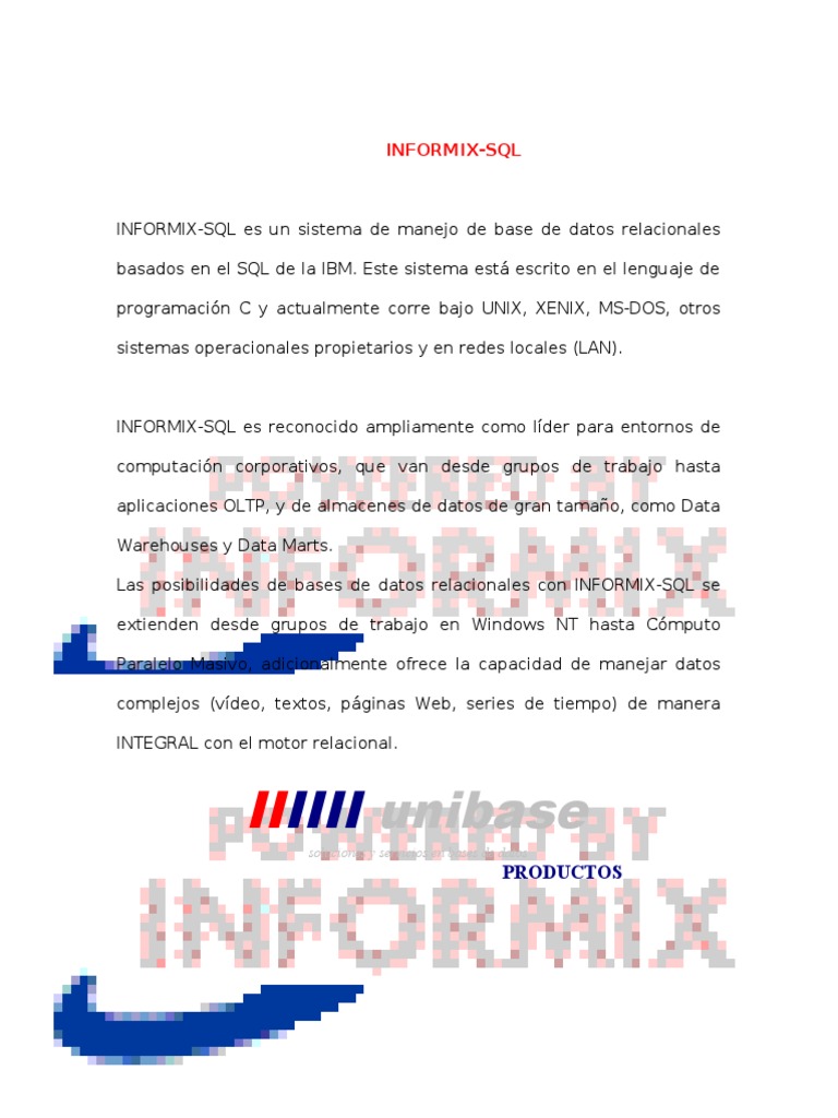 Informix | PDF | Tabla (base de datos) | SQL