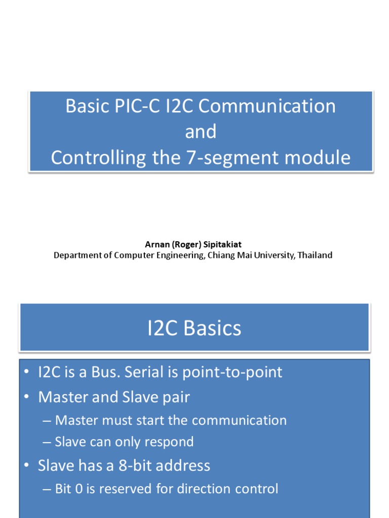 PIC-C I2C Communication Basics | PDF
