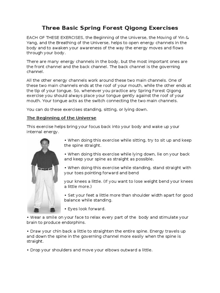 Three Basic Spring Forest Qigong Exercises | PDF | Health Movements ...