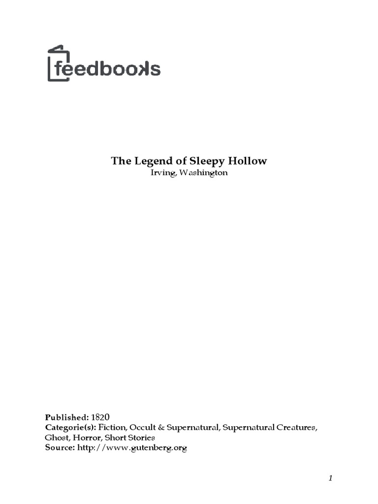 Washington Irving - The Legend of Sleepy Hollow | PDF | The Legend Of ...