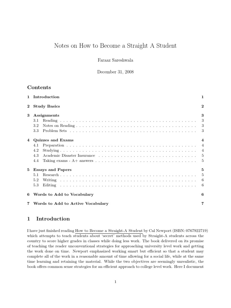 How To Become A Straight-A Student | PDF | Books | Vocabulary
