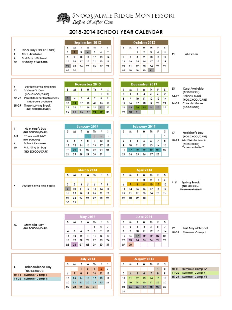 2013-2014 Calendar | PDF