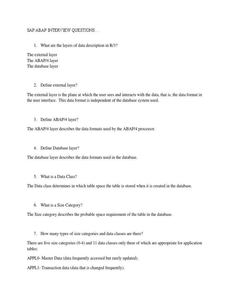 ABAP IQs | PDF | Database Index | Databases