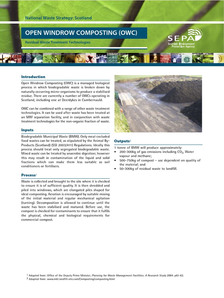 Open Windrow Composting (Owc) : National Waste Strategy: Scotland | PDF ...