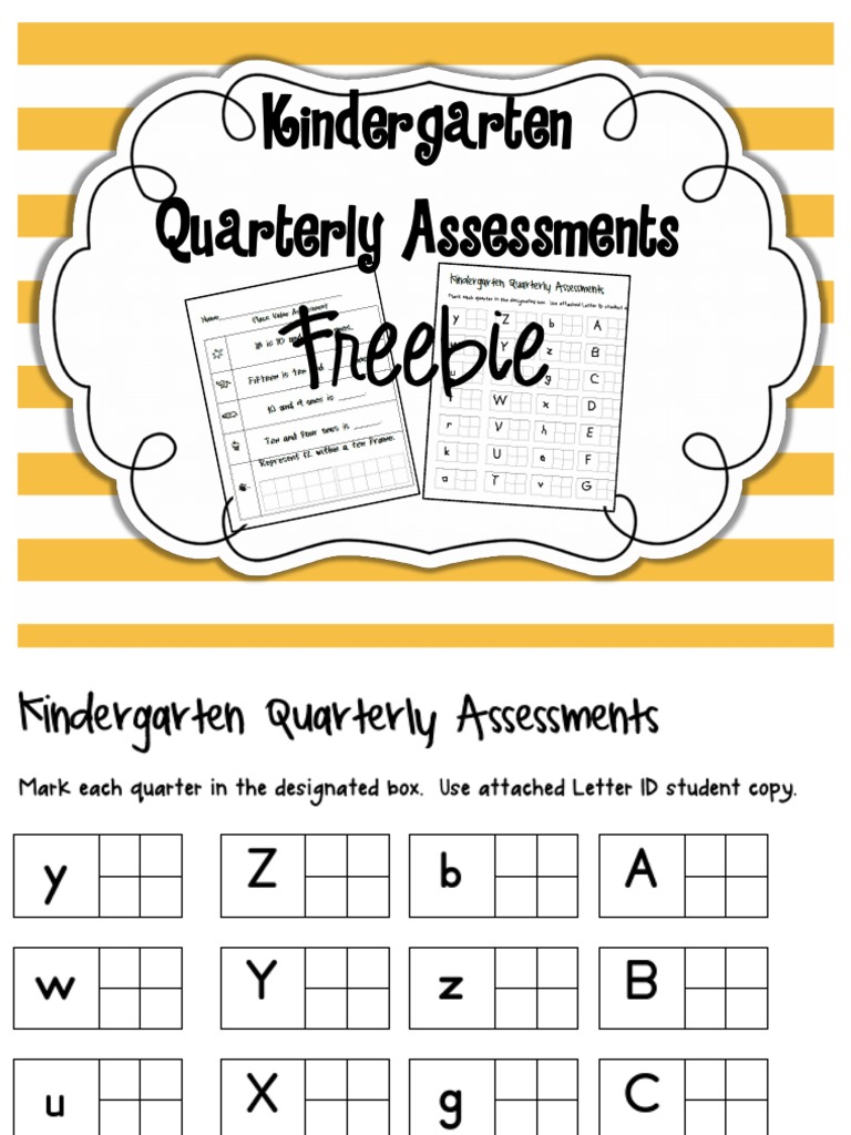 Kindergarten Quarterly Assessments Freebie | Computing And Information ...