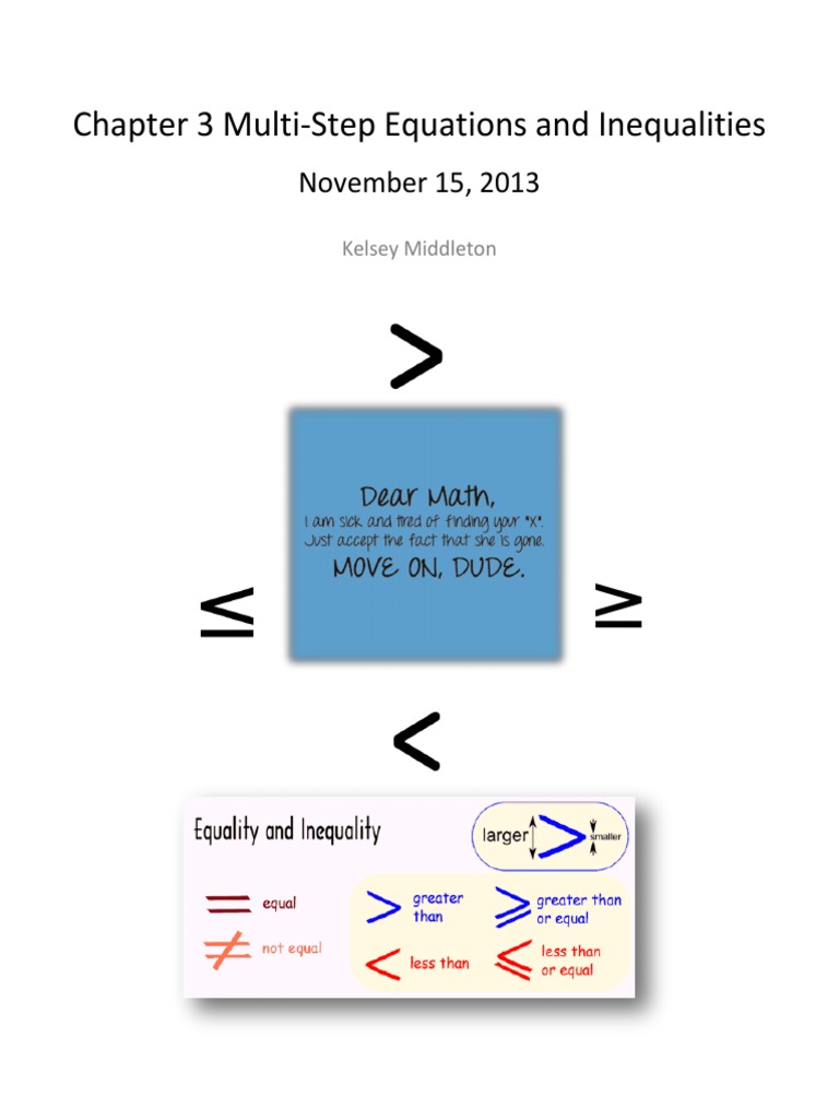 Multi-Step Equations & Inequalities Guide | PDF | Teaching Methods ...