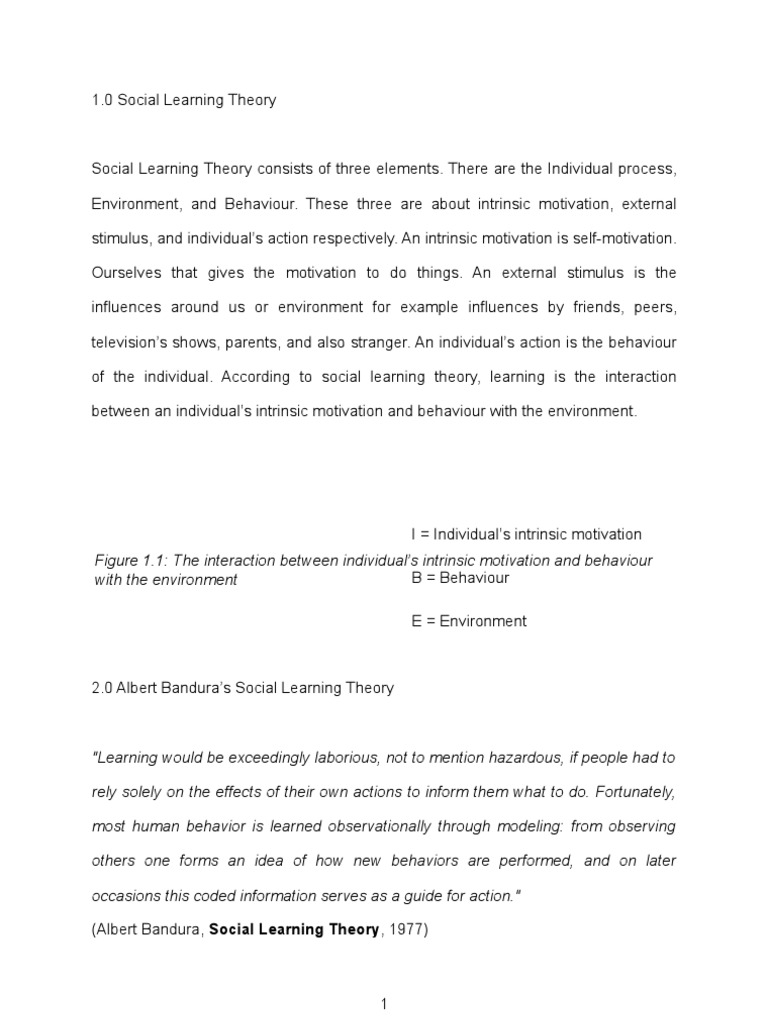 Understanding Bandura's Social Learning Theory | PDF | Motivation ...