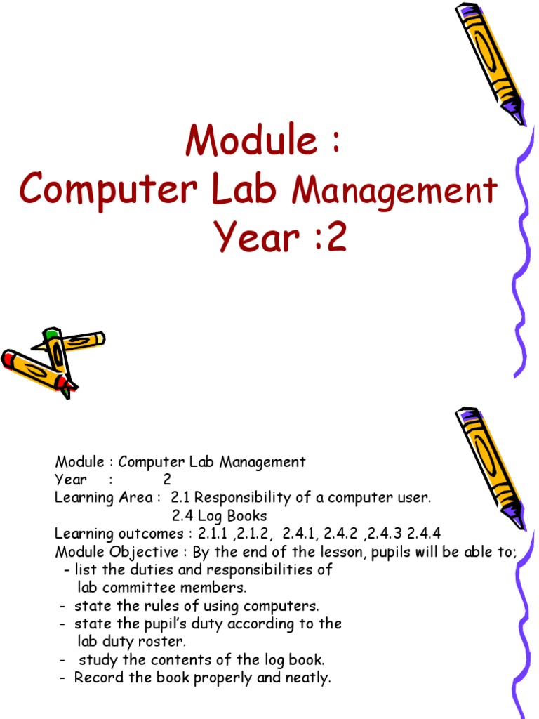 Computer Lab Year:2: Management | PDF | Teaching | Learning