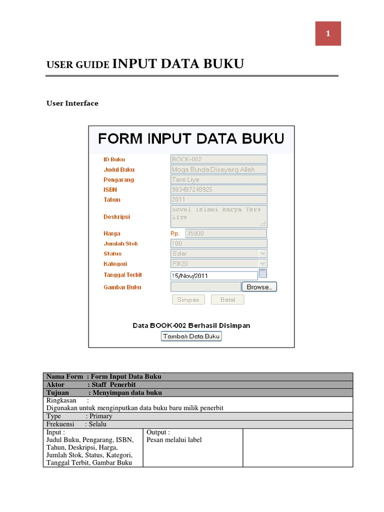 Input Data Buku | PDF