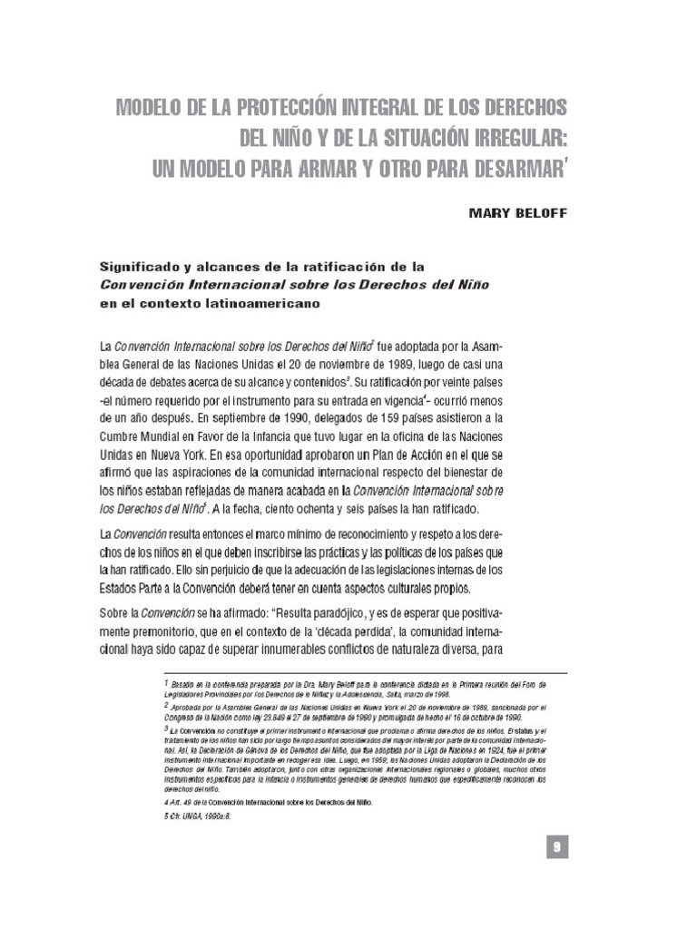 Mary Beloff-Modelo de La Protección Integral de Los Derechos Del Niño y ...