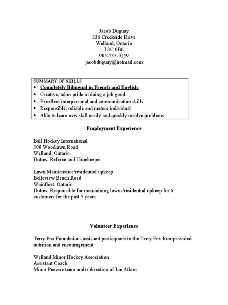 Jacob Duguay Resume | PDF