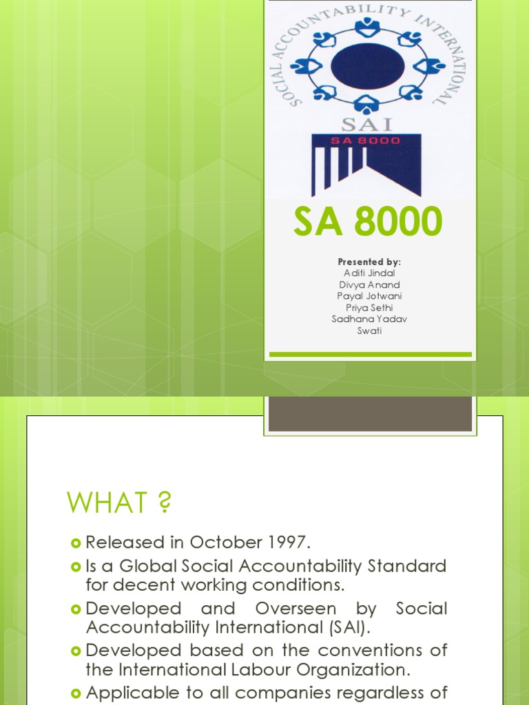 SA8000 | PDF | Occupational Safety And Health | Employment
