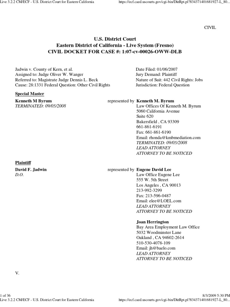 Live 3.2.2 CM/ECF - U.S. District Court For Eastern California | PDF ...
