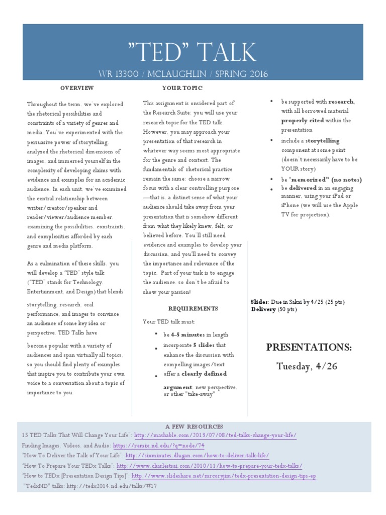 Assignment 4 Ted Talk.pdf | Rhetoric | Genre Assignment 4 Ted Talk.pdf | Rhetoric | Genre
