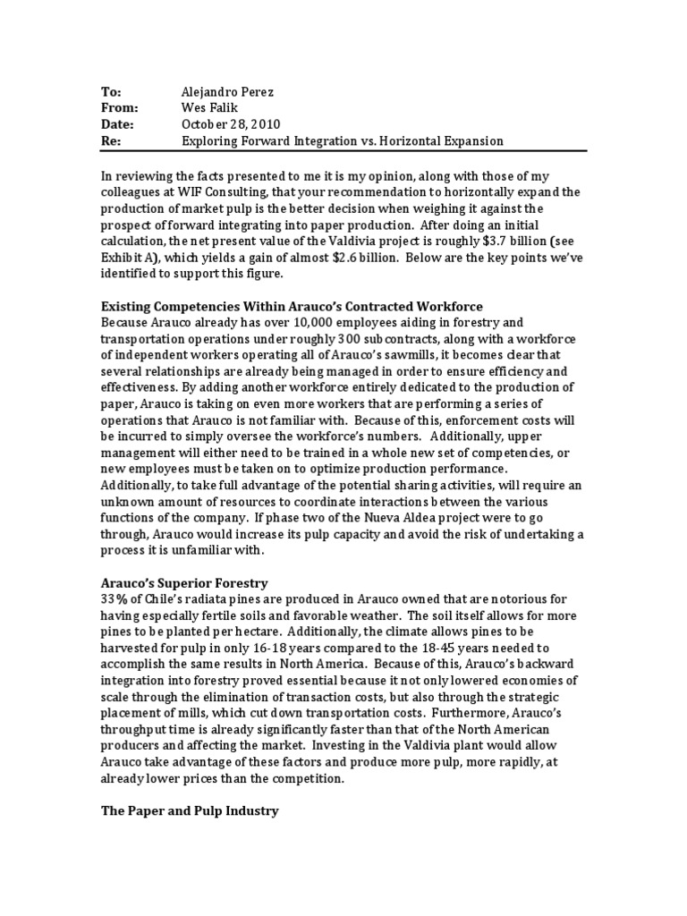 Arauco Case Disc | PDF | Pulp (Paper) | Prices