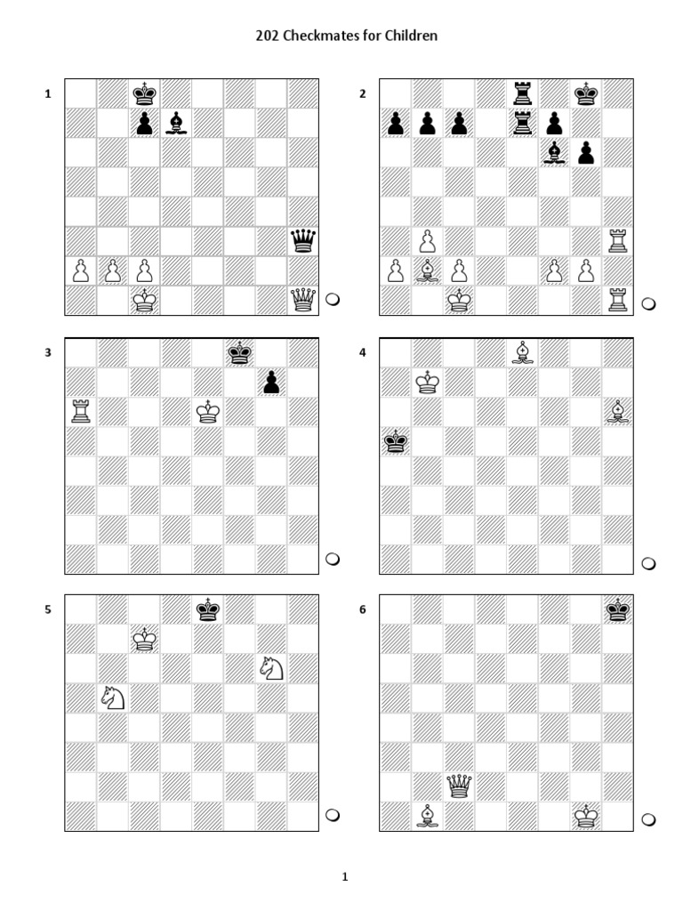 202 Checkmates for Kids | PDF | Board Games | Game Rules