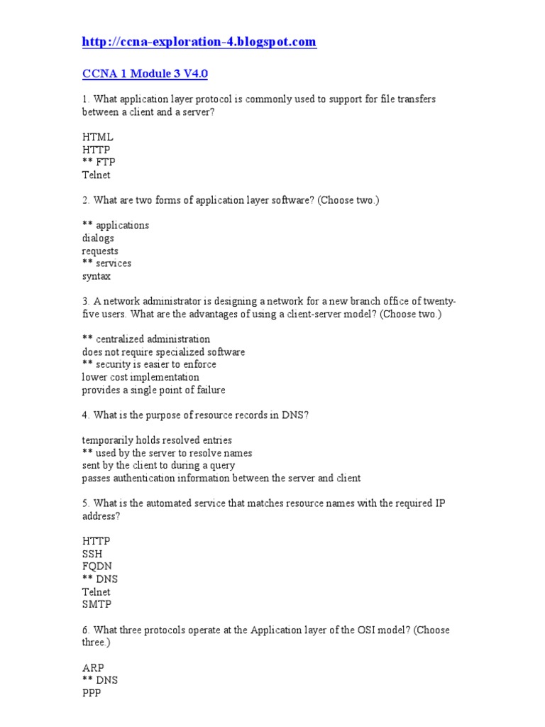 Ccna 1 Module 3 v4.0 | PDF | Computer Network | Cyberspace
